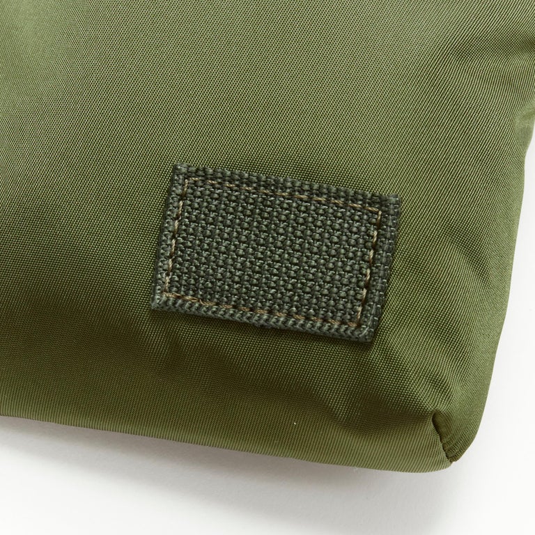SACAI PORTER green nylon 3-in-1 pouch spray bottle lanyard crossbody ...