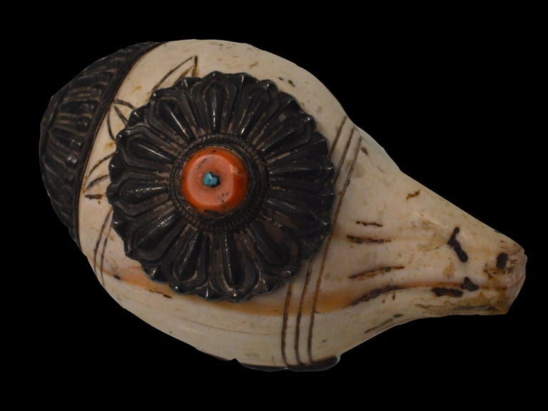Sacred Silver and Conch Shell Trumpet, Tibet, 19th Century For Sale at ...