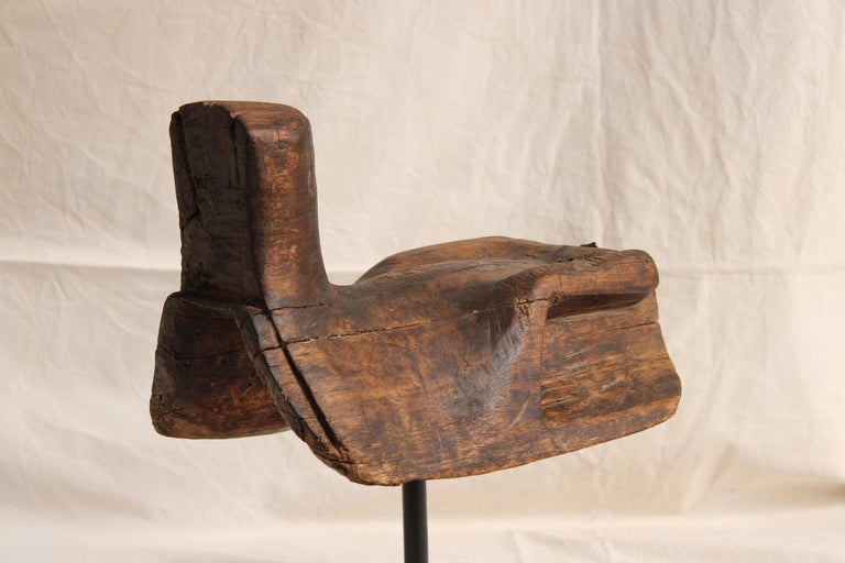 "Saddle" in Wood, with Iron Base For Sale at 1stDibs