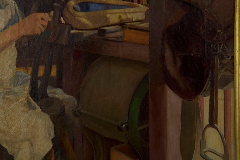 “Saddlemaker’s Shop” Oil Painting by Joseph Kavanagh R.H.A. (Irish ...