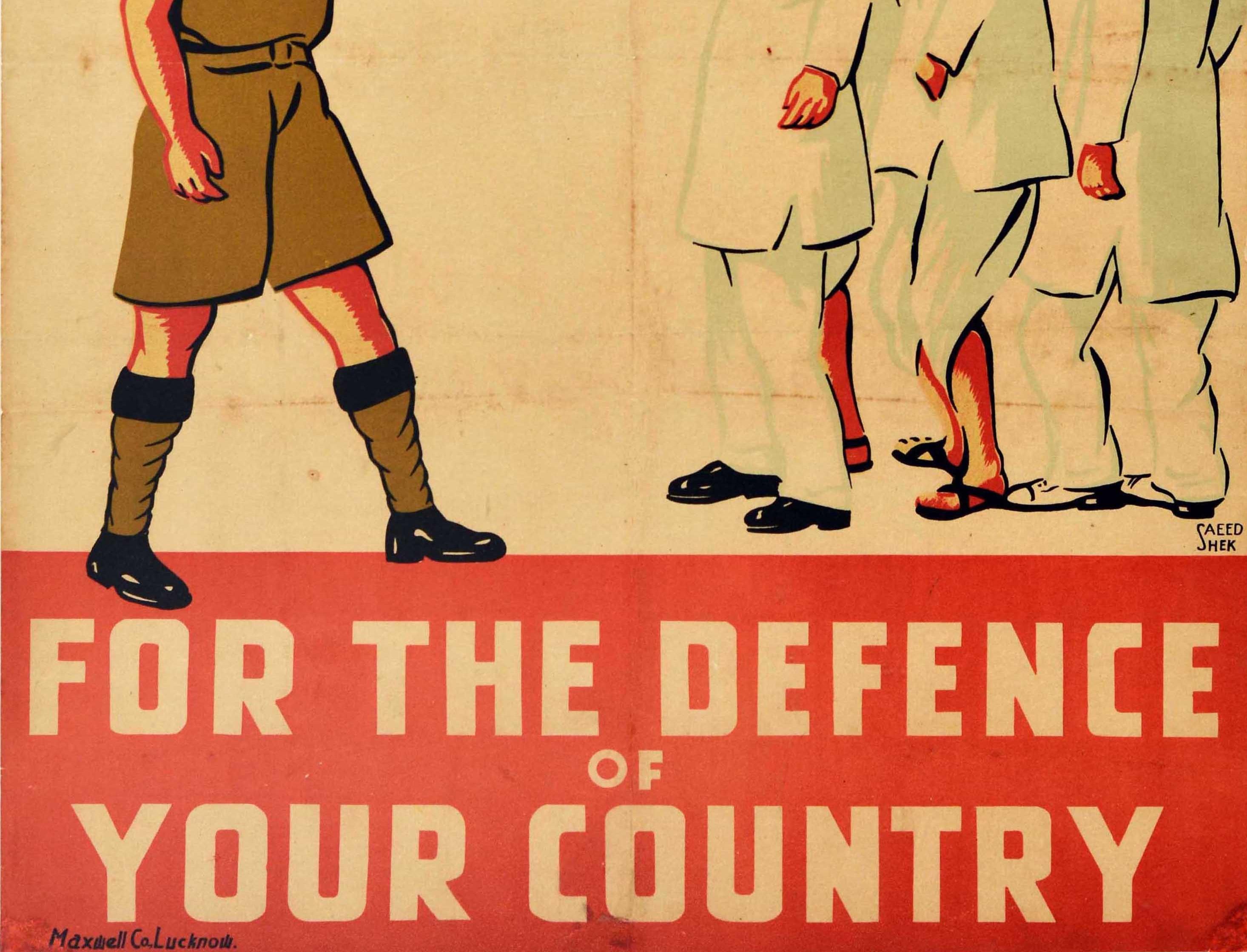 Saeed Shek - Original Vintage WWII Poster Indian Army Recruitment For ...