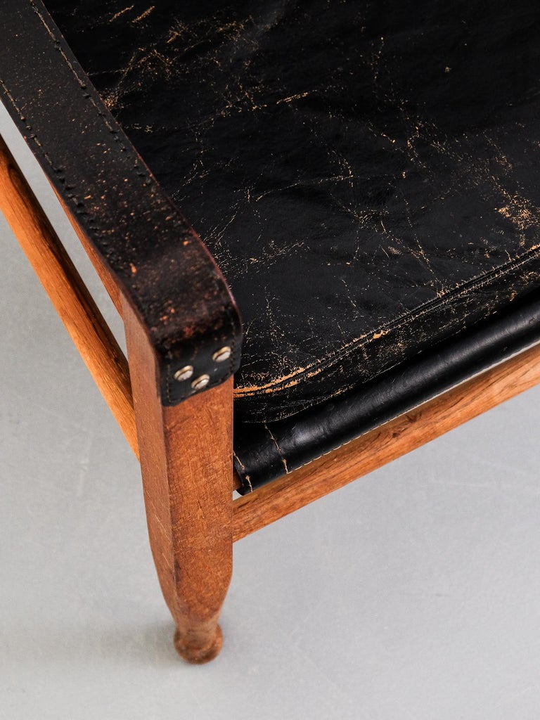 Safari Chair by Aage Bruun and Søn, Denmark, 1960s For Sale at 1stDibs