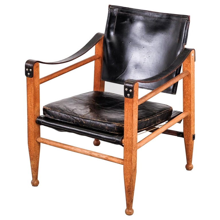 Safari Chair by Aage Bruun and Søn, Denmark, 1960s For Sale at 1stDibs