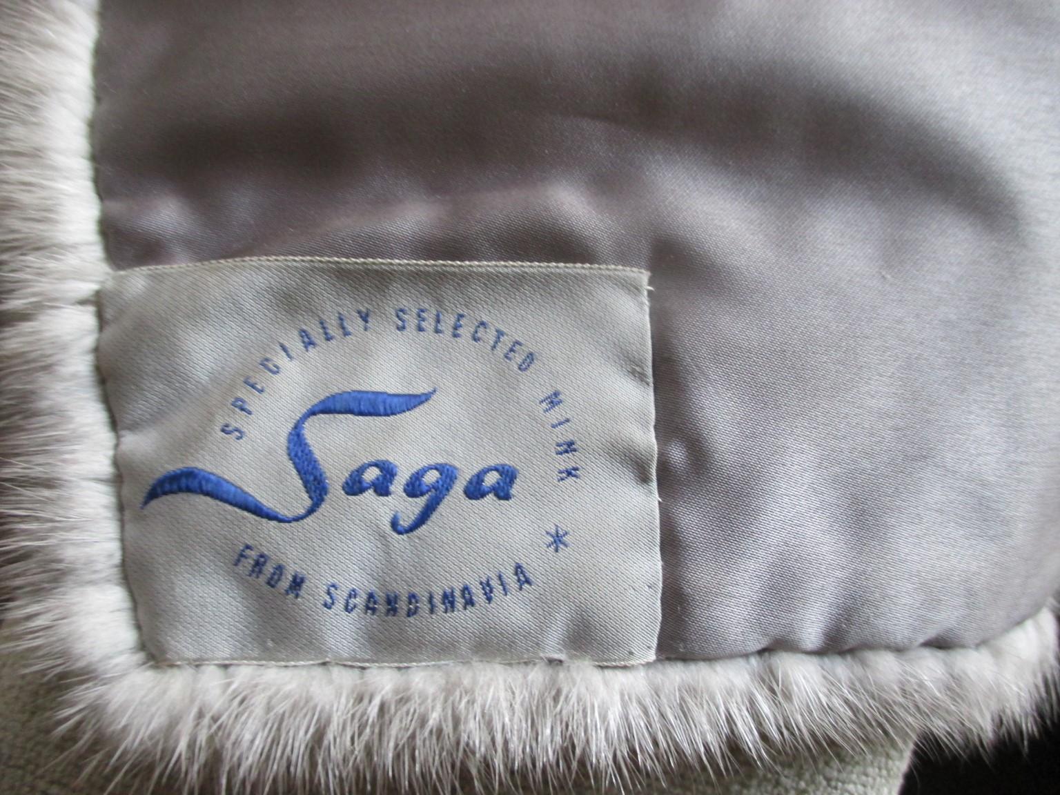 Saga Furs Grey Mink Fur Stole at 1stDibs | mink pelt price, grey fur ...