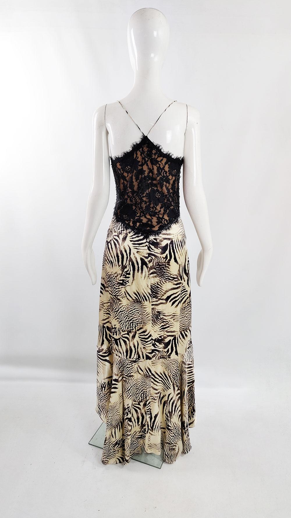 Sagaie Paris Vintage Pure Silk Satin Zebra Animal Print 2000s Sexy ...