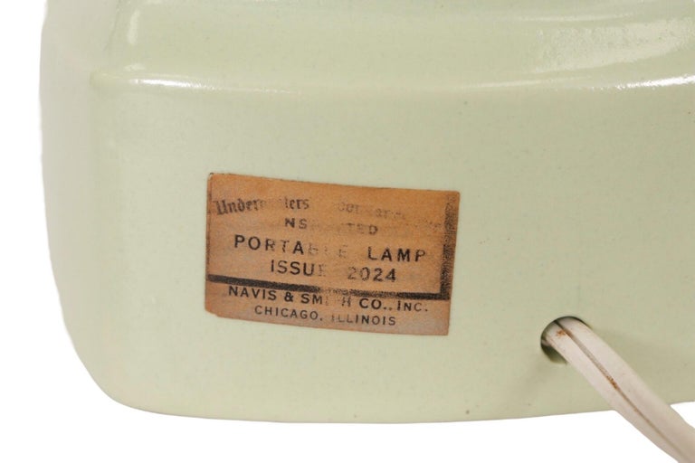 Sage Green Ceramic Table Lamps, a Pair For Sale at 1stDibs