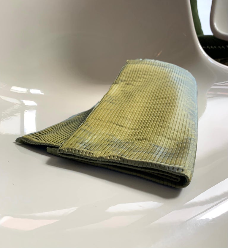 Sage Green Origami Pleated Silk Rectangular Pillow Sham with Zip For ...