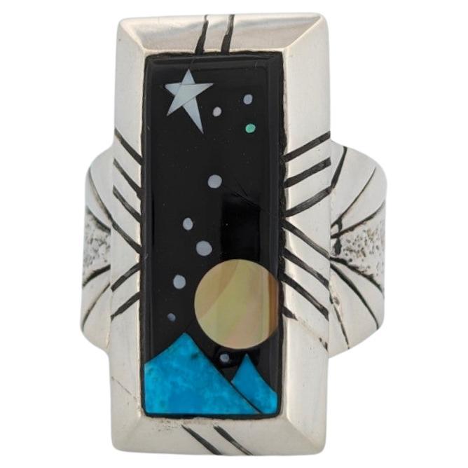 Sagebrush Wells-Celestial Night Sky Intarsia Inlay Ring For Sale at 1stDibs