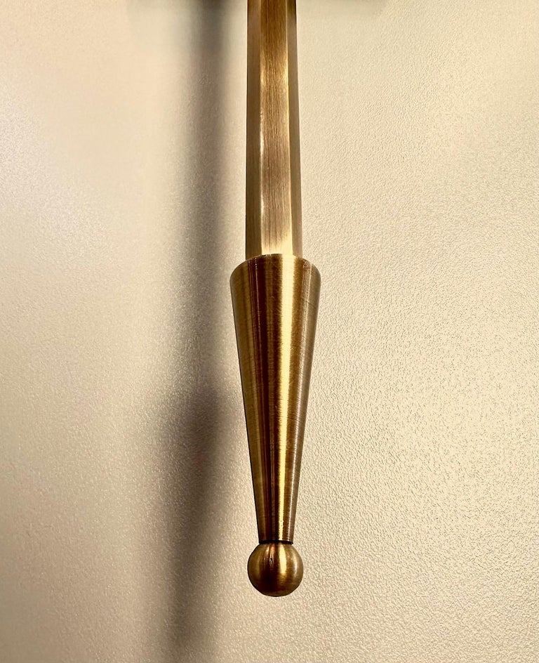 Sagovia Brass Wall Sconce in Mid-Century Modern Style For Sale at 1stDibs
