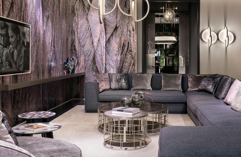 Said Table Stainless Steel Liquid Metal Champagne or Bronze Finish Top ...