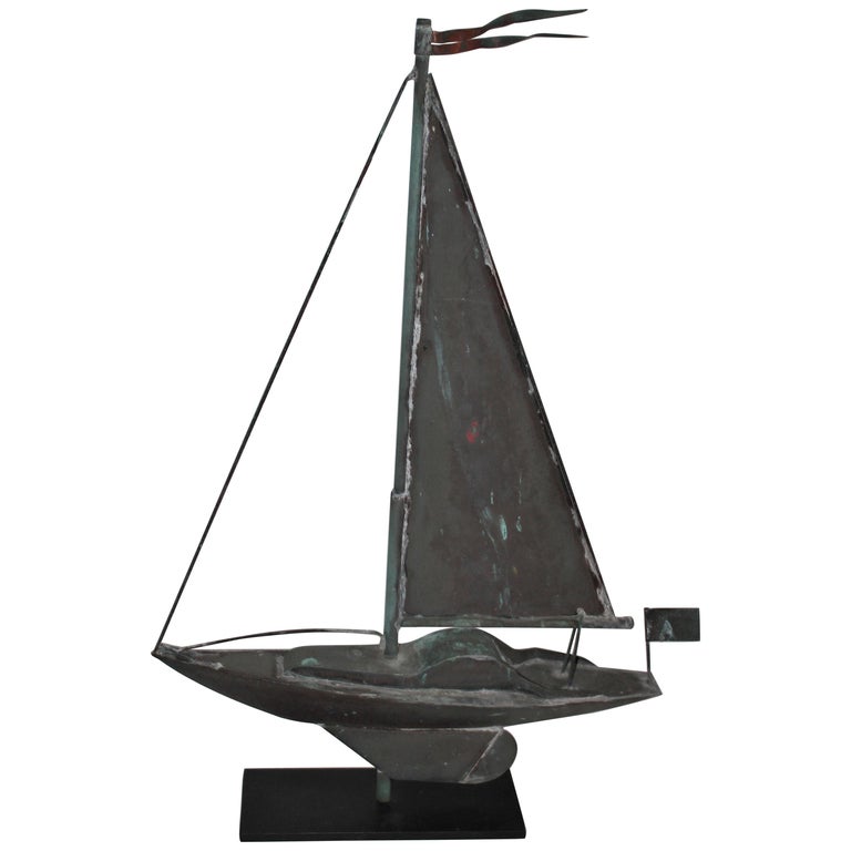 Sail Boat Weather Vane, Mounted at 1stDibs