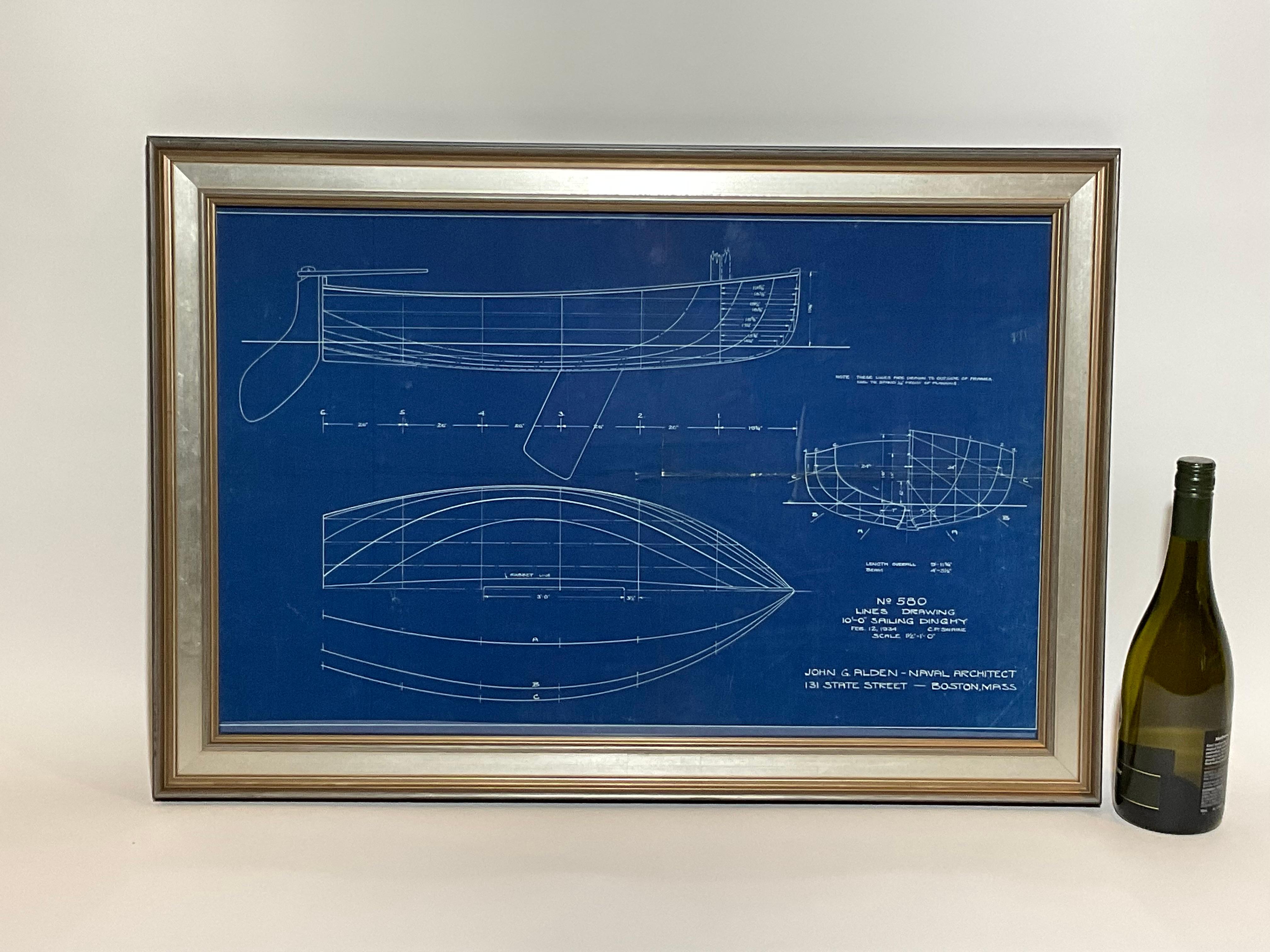 Sailing Dinghy Blueprint by John Alden For Sale at 1stDibs