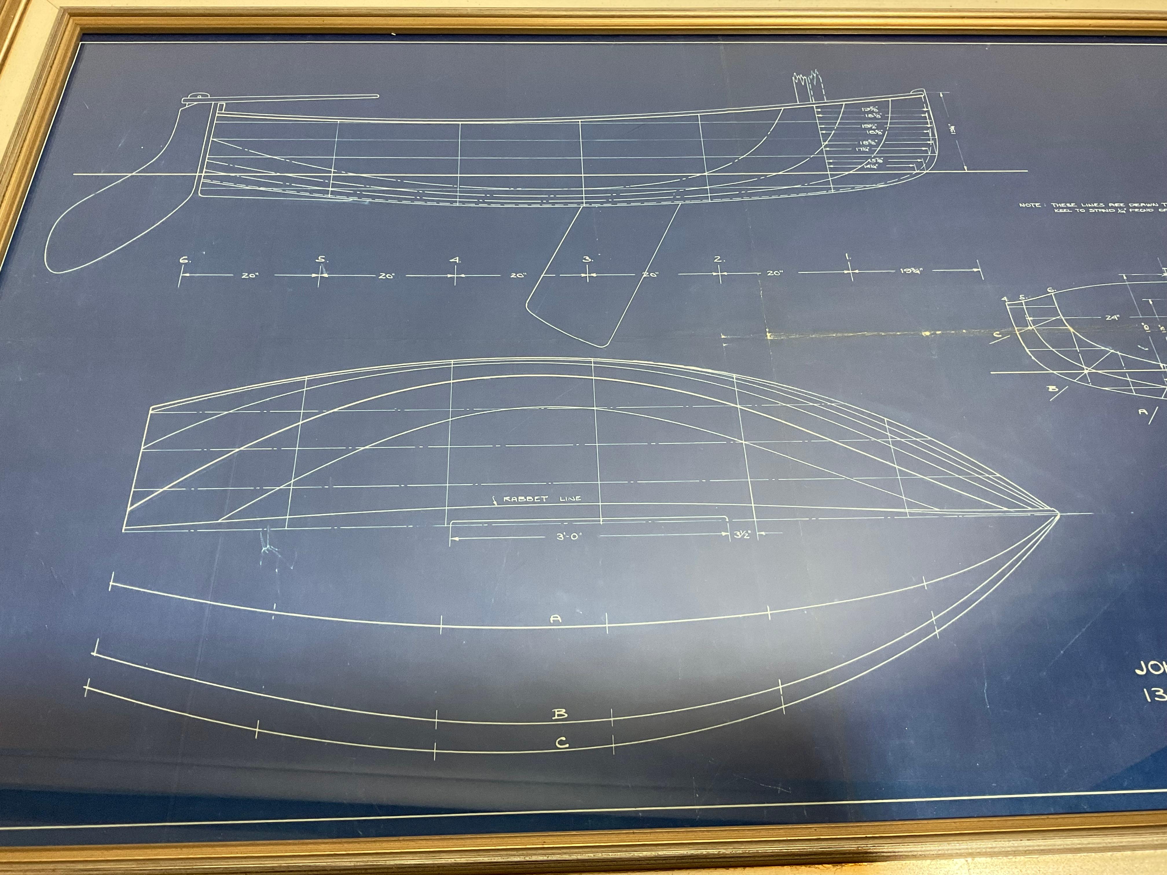 Sailing Dinghy Blueprint by John Alden For Sale at 1stDibs
