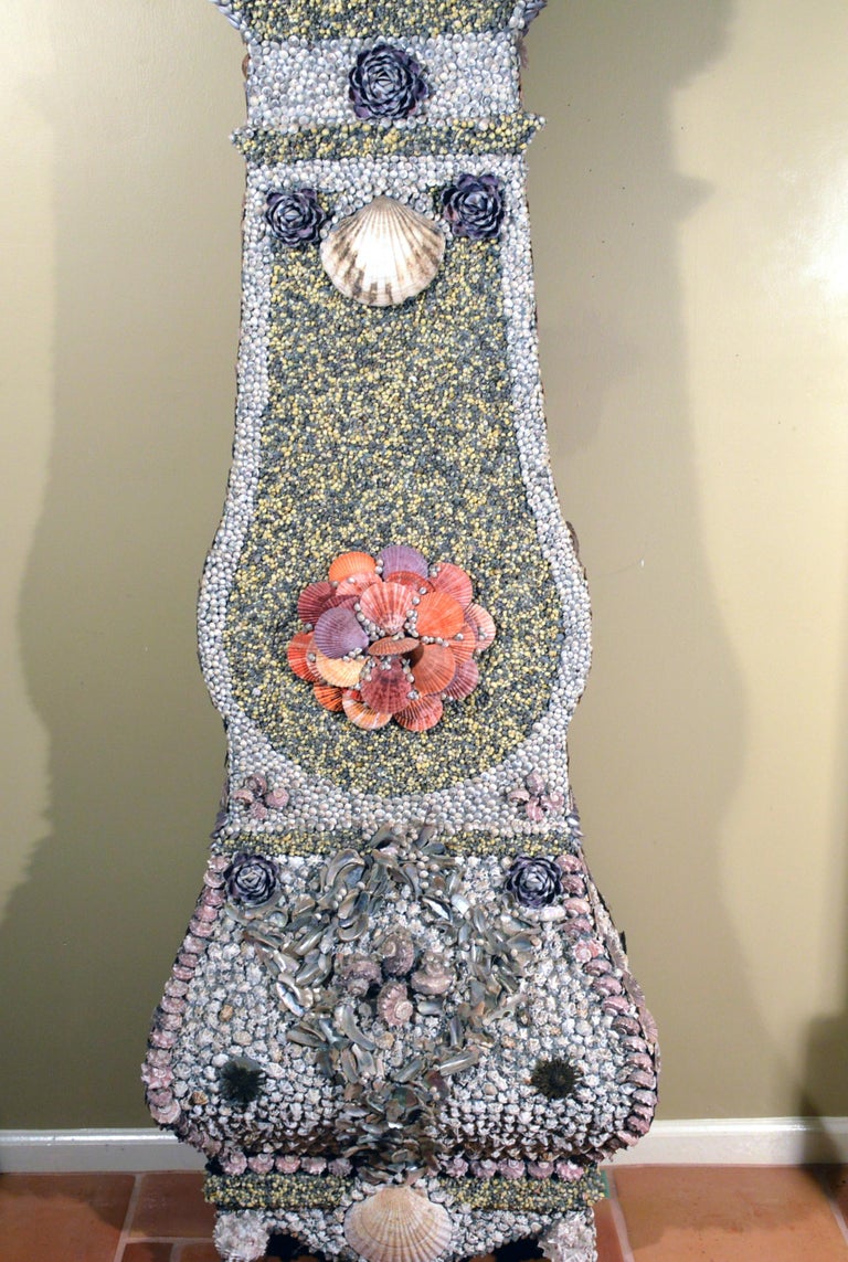Folk Art Sailor-Made Vintage Seashell Long Case Clock at 1stDibs