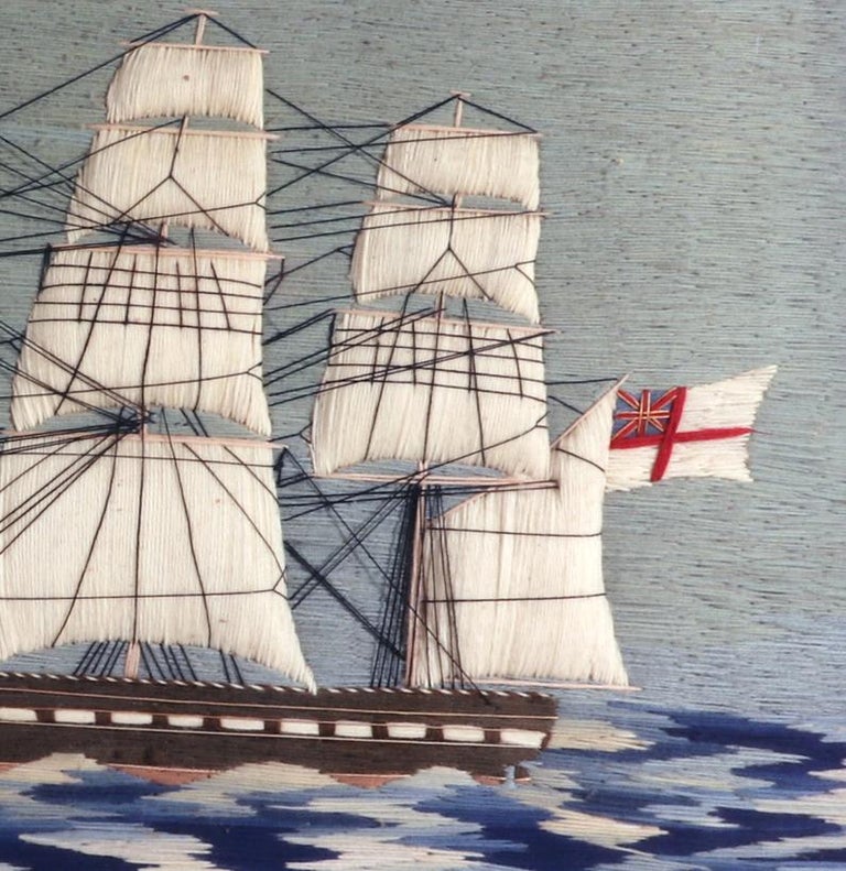 Sailor's Woolwork of Royal Navy on Checkerboard Sea For Sale at 1stDibs