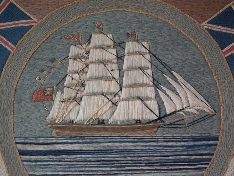 Sailor's Woolwork Picture of a Ship, 'Homeward bound' at 1stDibs ...