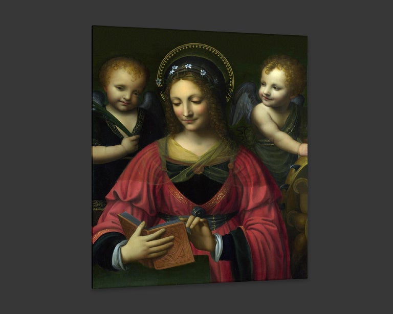 Saint Catherine with Angels, after Renaissance Oil Painting by ...