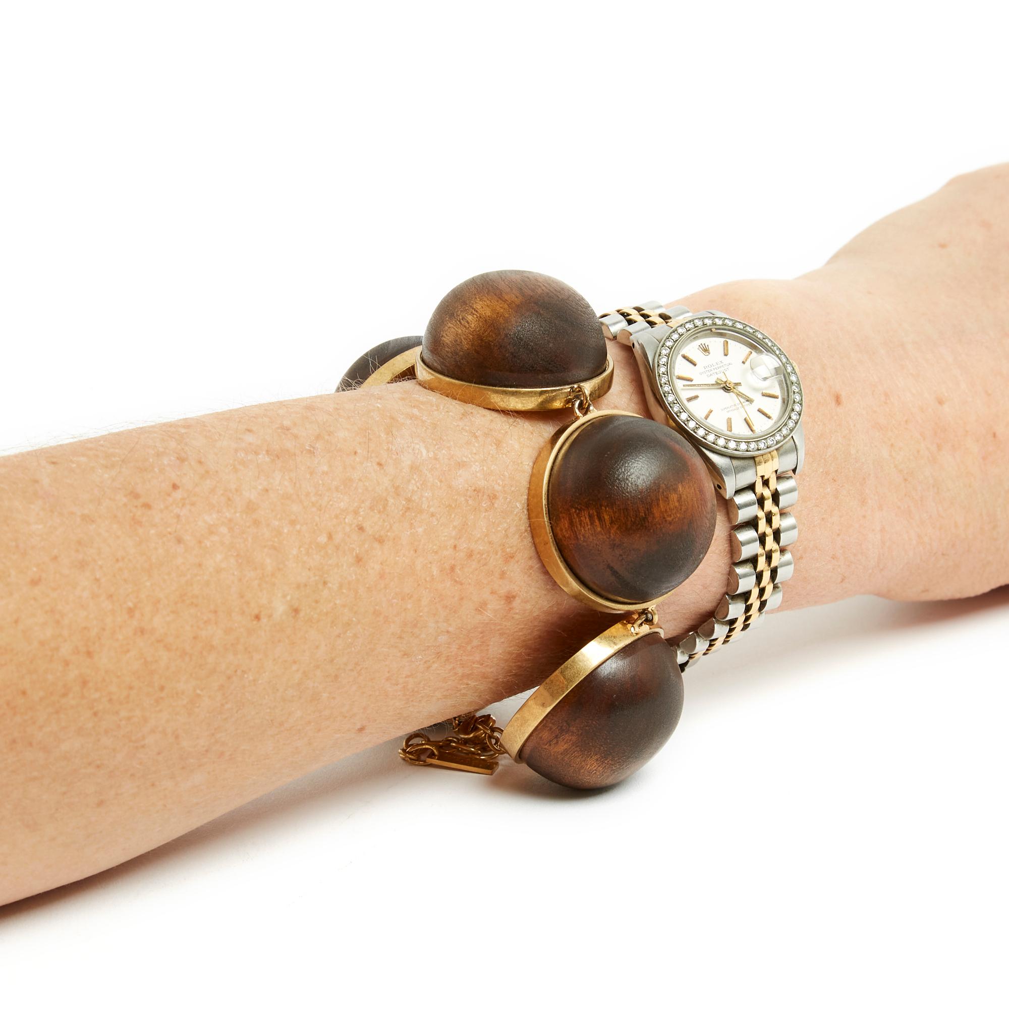 Saint Laurent 2020 Ebony and golden metal bracelet For Sale at 1stDibs