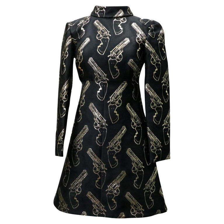 SAINT LAURENT A/W 2014 Gun Print Mini Shift Dress 34 XS SL-D1111P-0003 ...