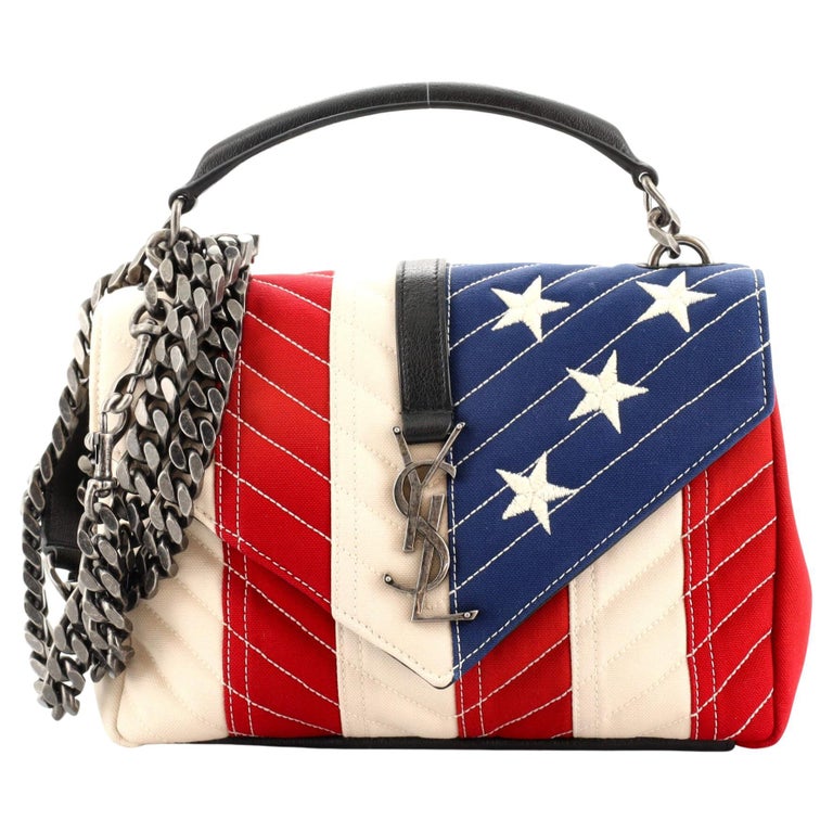 Saint Laurent American Flag Classic Monogram College Bag Matelasse ...