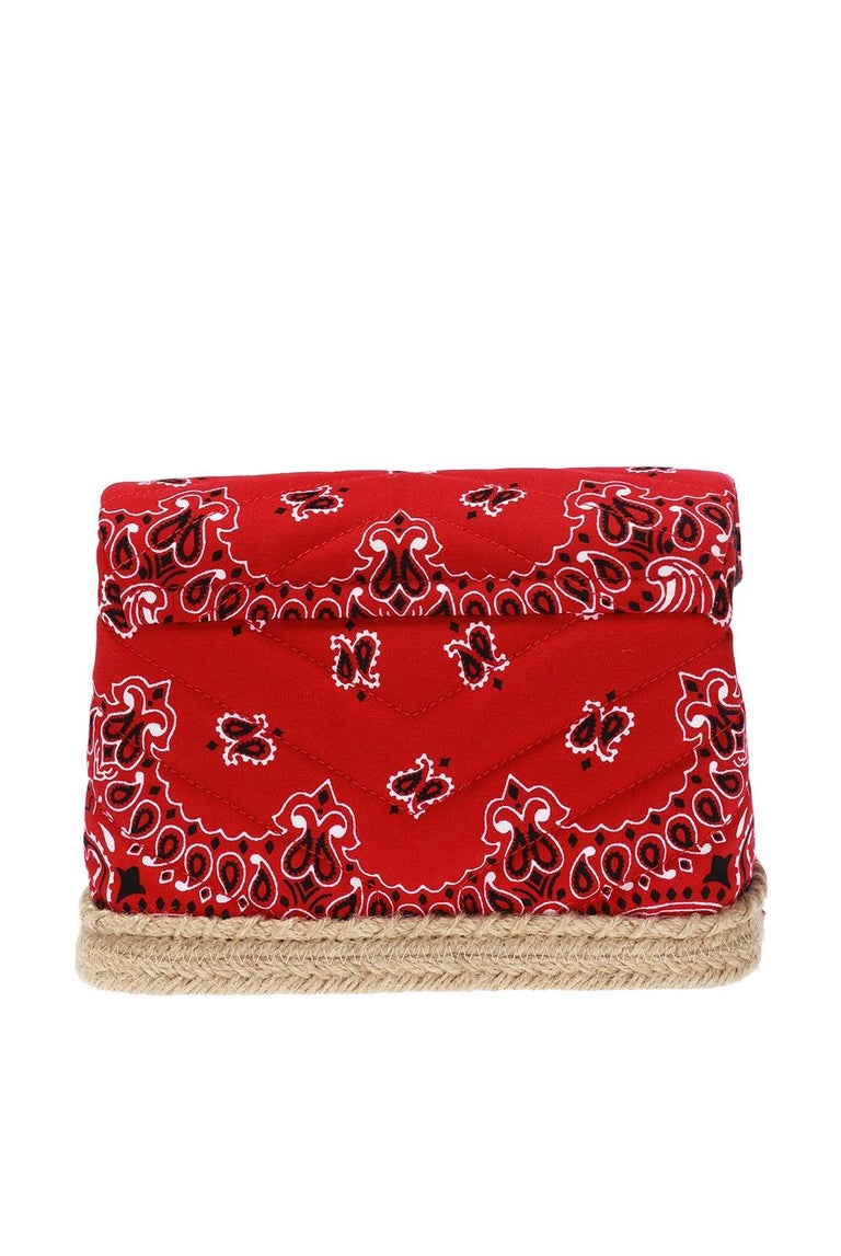 Saint Laurent Bandana Print Red Espadrille Toy Loulou at 1stDibs