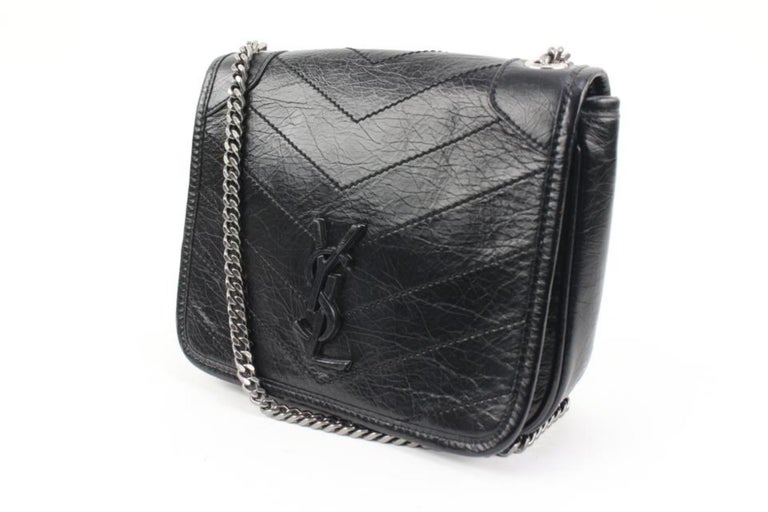 Saint Laurent Black Chevron YSL Niki Crossbody Chain Bag 120ysl17 at ...