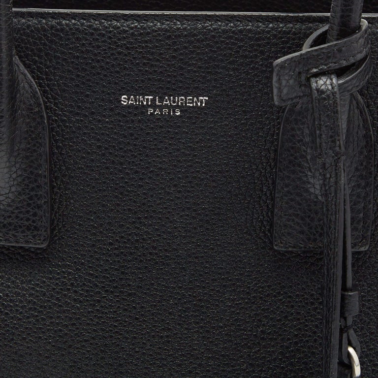 Saint Laurent Black Grained Leather Baby Classic Sac De Jour Tote For ...