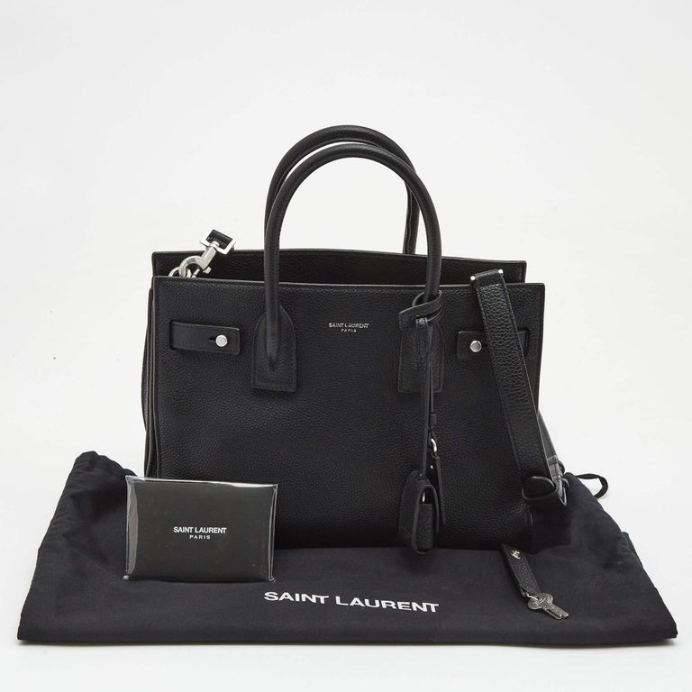 Saint Laurent Black Grained Leather Baby Classic Sac De Jour Tote For ...