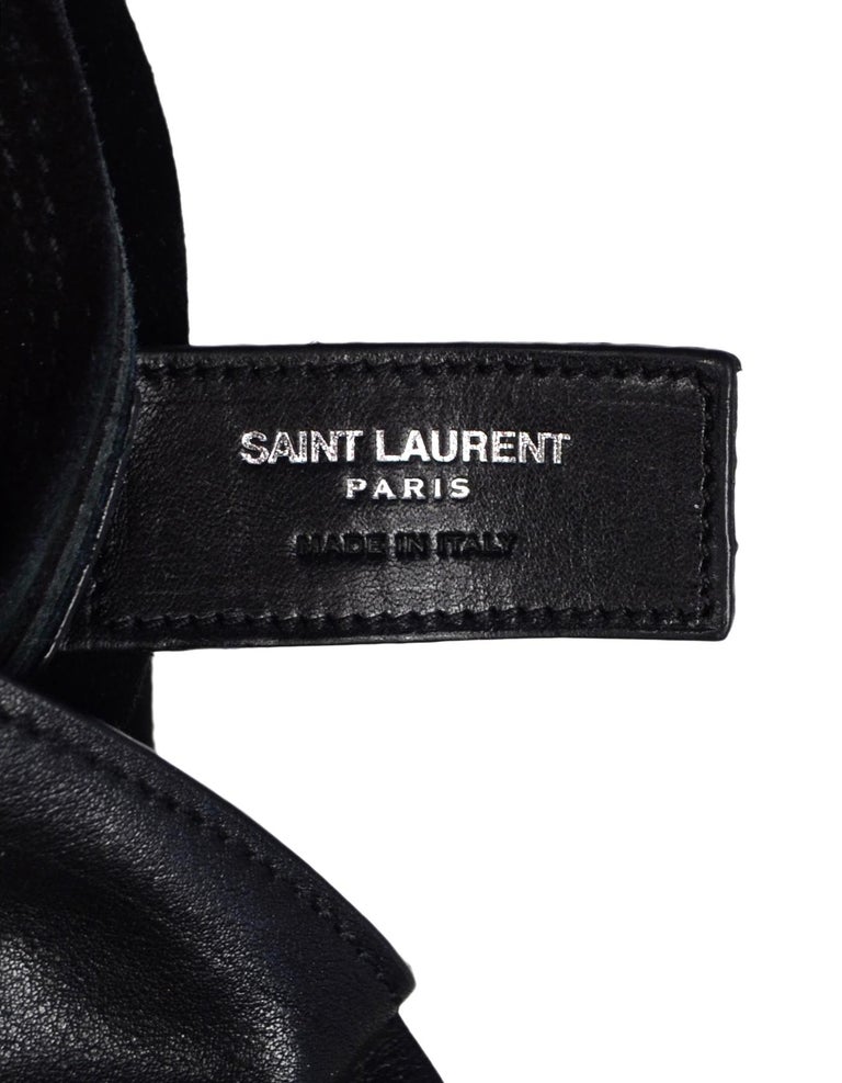 Saint Laurent Black Leather Anita Monogram Fringe Crossbody Bag For ...