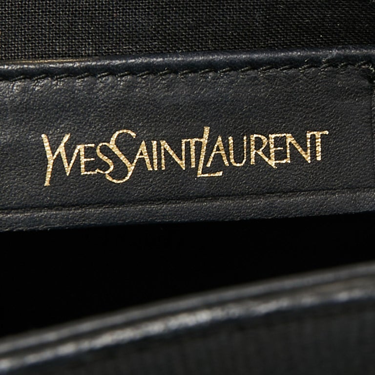 Saint Laurent Black Leather Small Cabas Chyc Tote For Sale at 1stDibs