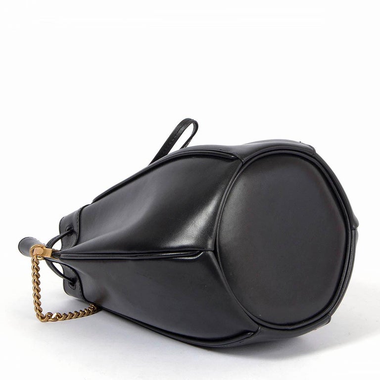 SAINT LAURENT black leather TALITHA Bucket Shoulder Bag For Sale at 1stDibs