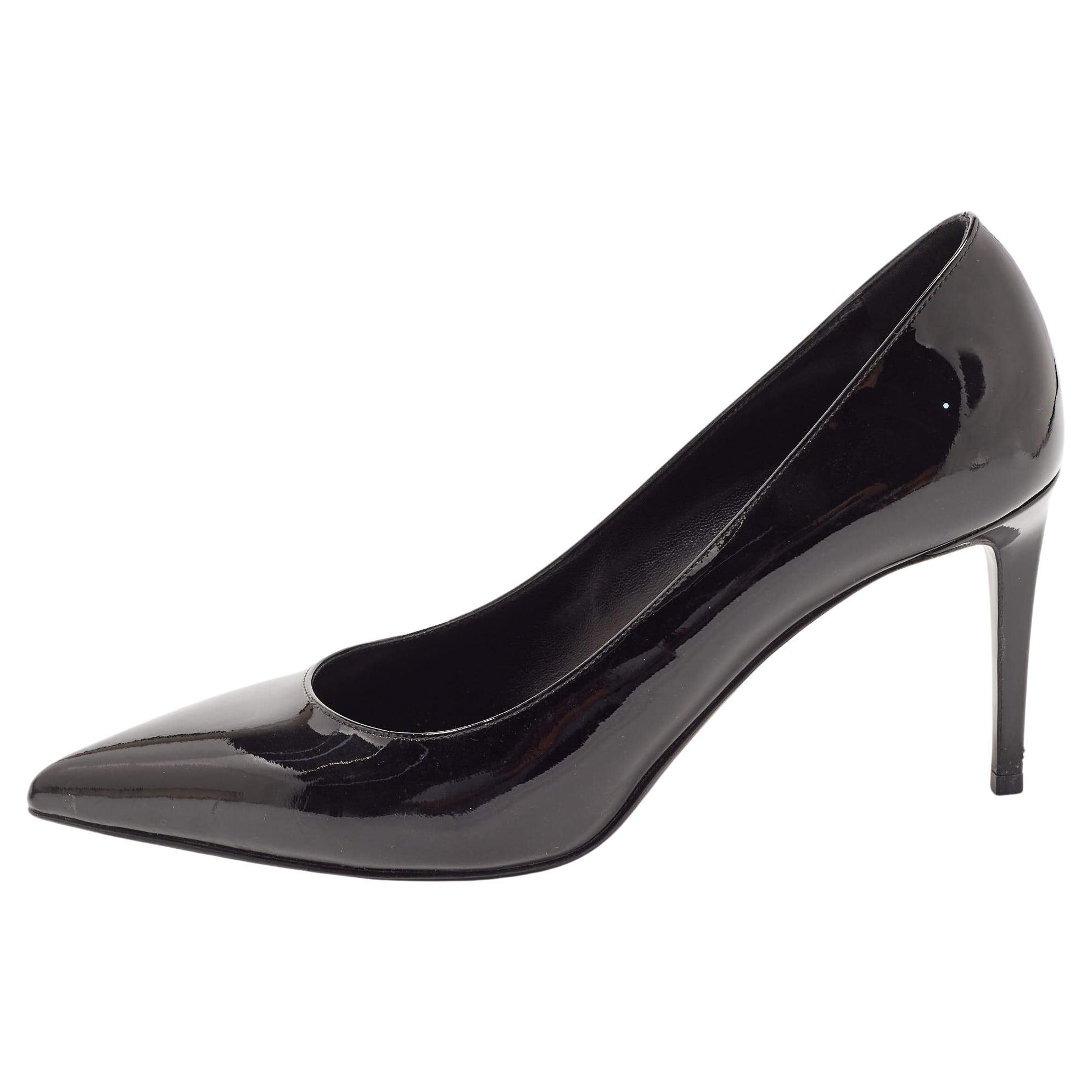 Saint Laurent Black Patent Leather Anja Pointed Toe Pumps Size 39 For ...