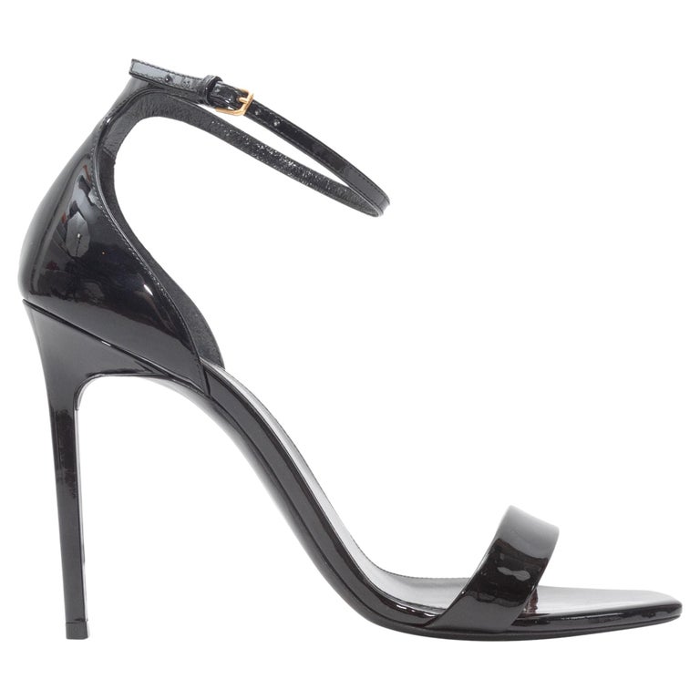 Saint Laurent Black Patent Leather Sandals For Sale at 1stDibs