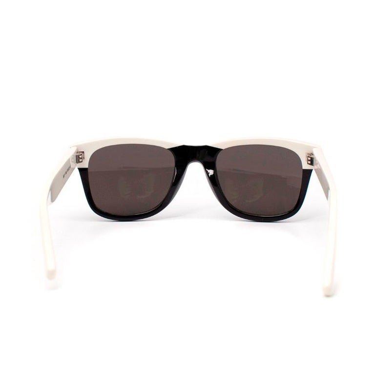 Saint Laurent Black and White Wayfarer Sunglasses For Sale at 1stDibs ...
