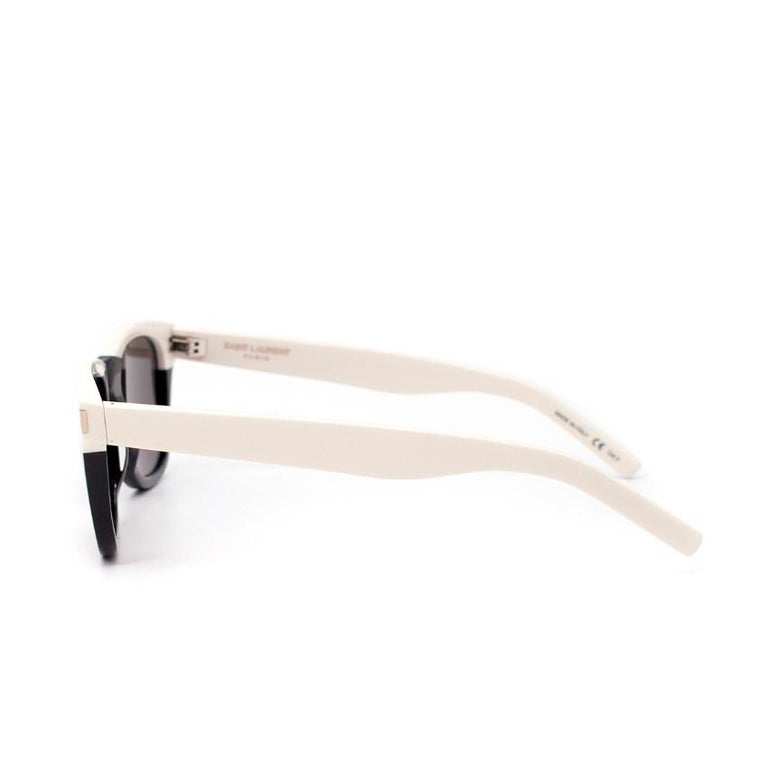 Saint Laurent Black and White Wayfarer Sunglasses For Sale at 1stDibs ...