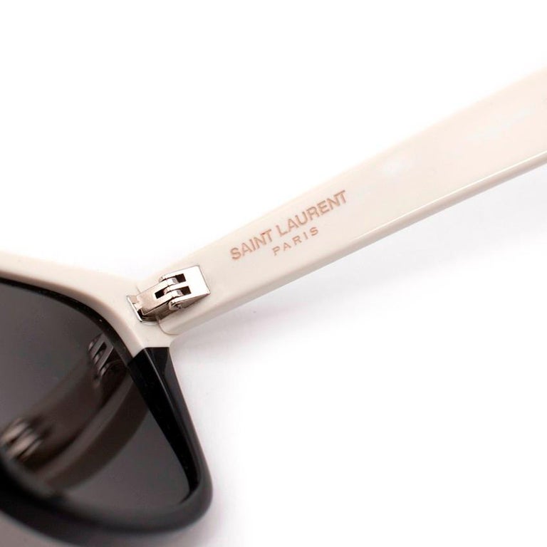 Saint Laurent Black and White Wayfarer Sunglasses For Sale at 1stDibs ...