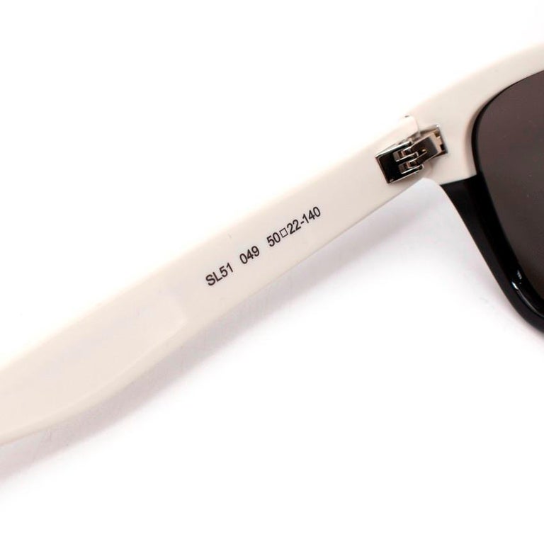Saint Laurent Black and White Wayfarer Sunglasses For Sale at 1stDibs ...