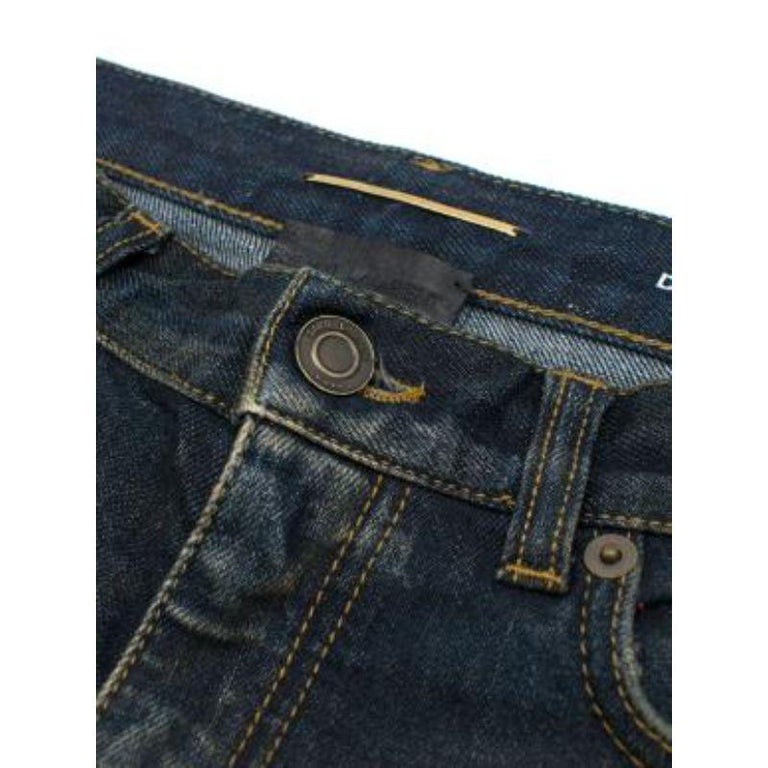 Saint Laurent Blue Distressed Wash Skinny Jeans For Sale at 1stDibs
