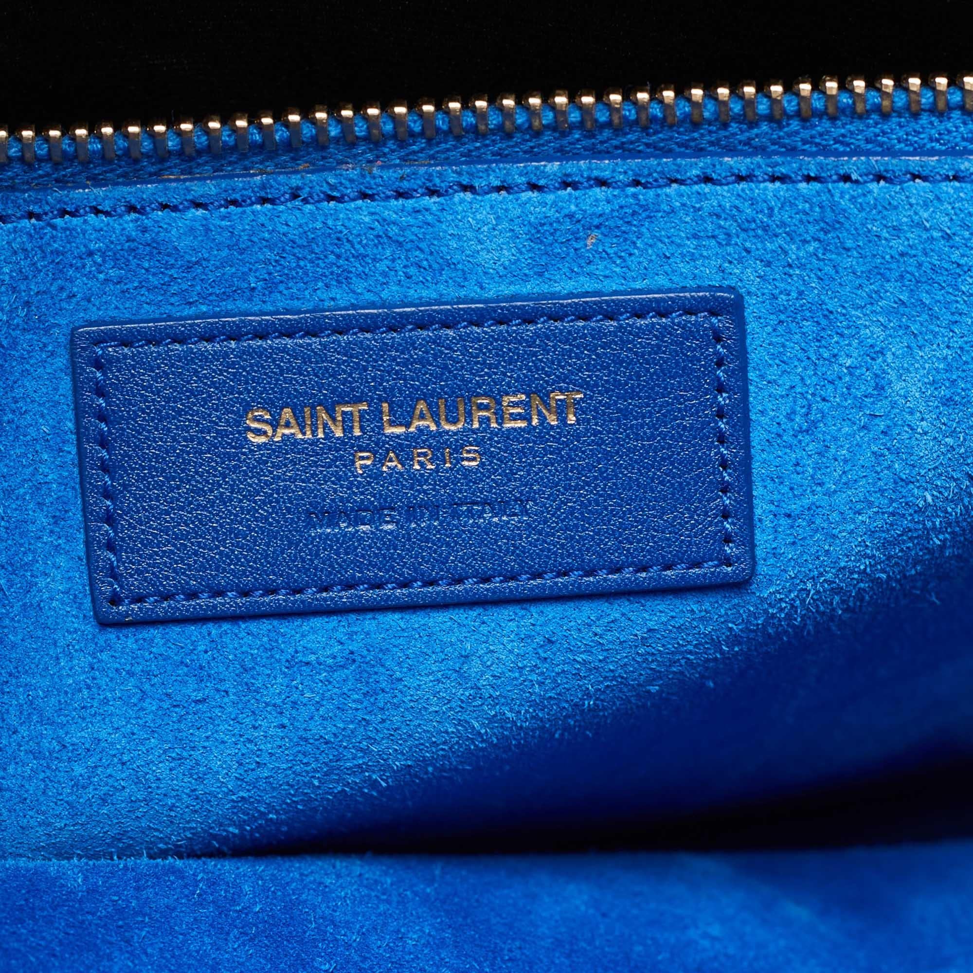 Saint Laurent Blue Leather Small Classic Sac De Jour Tote at 1stDibs ...