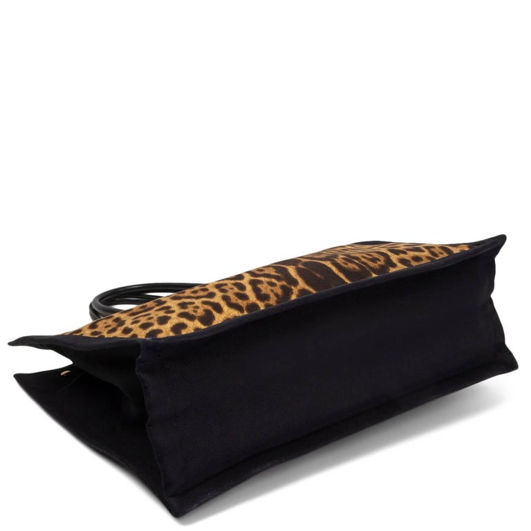 SAINT LAURENT brown and black RIVE GAUCE NEO LEOPARD Tote Bag at 1stDibs