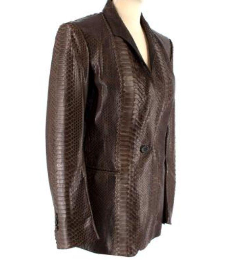 Saint Laurent Brown Vintage Python Single Breasted Blazer For Sale at ...