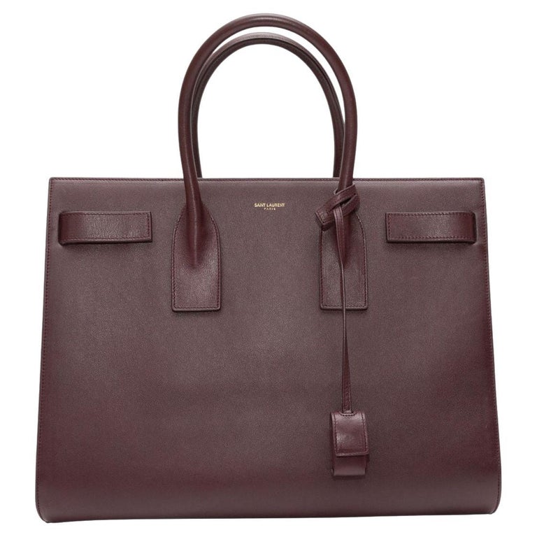 Saint Laurent Burgundy Large Sac De Jour For Sale at 1stDibs