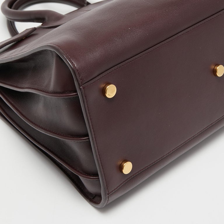 Saint Laurent Burgundy Leather Small Classic Sac De Jour Tote For Sale ...