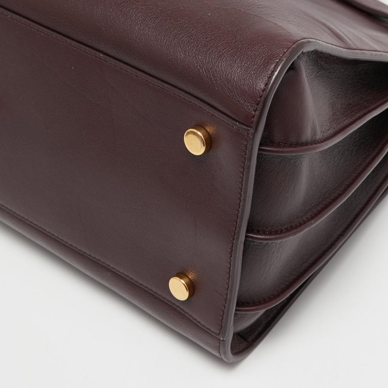 Saint Laurent Burgundy Leather Small Classic Sac De Jour Tote For Sale ...
