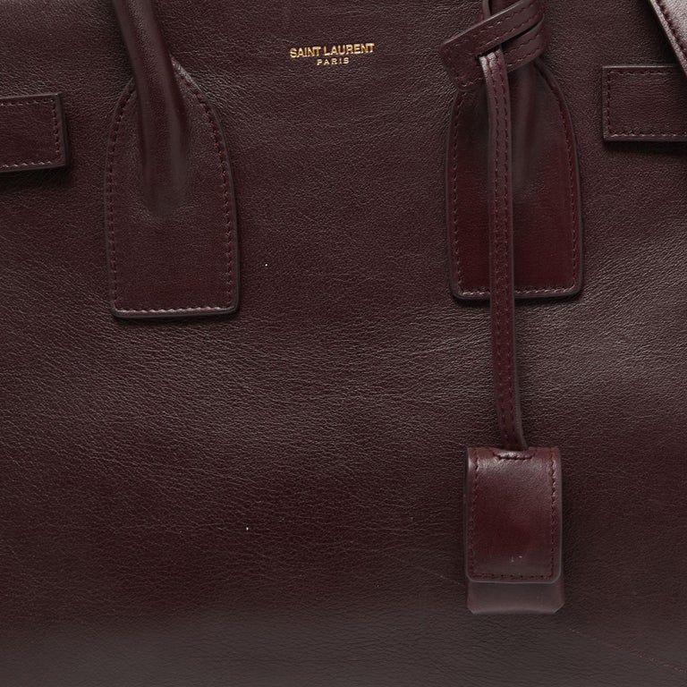 Saint Laurent Burgundy Leather Small Classic Sac De Jour Tote For Sale ...