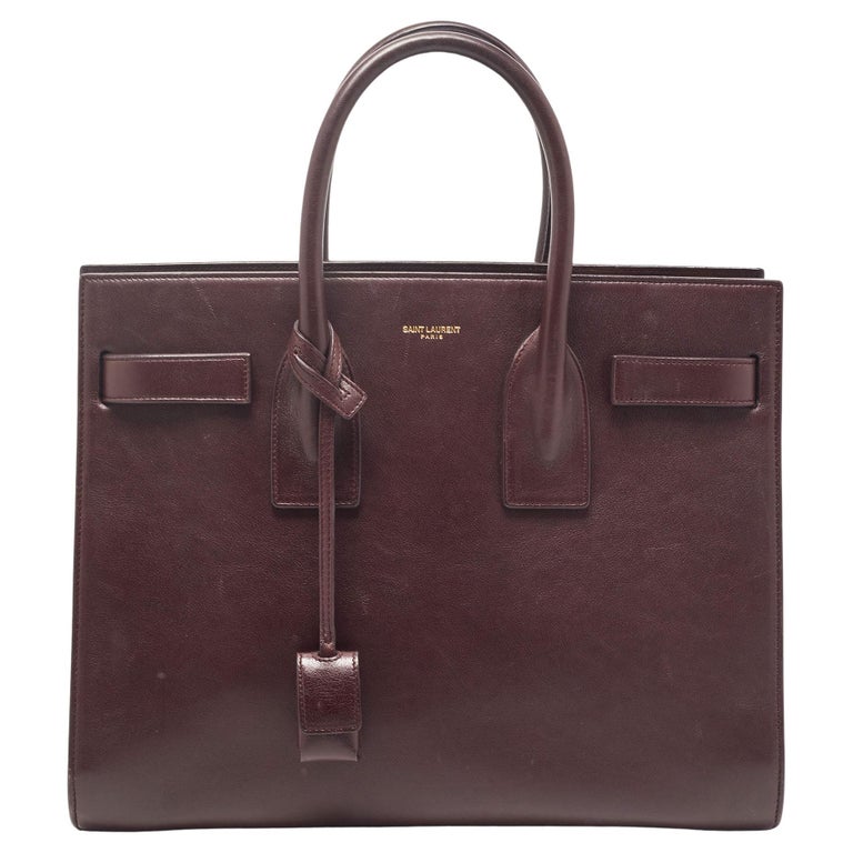 Saint Laurent Burgundy Leather Small Classic Sac De Jour Tote For Sale ...