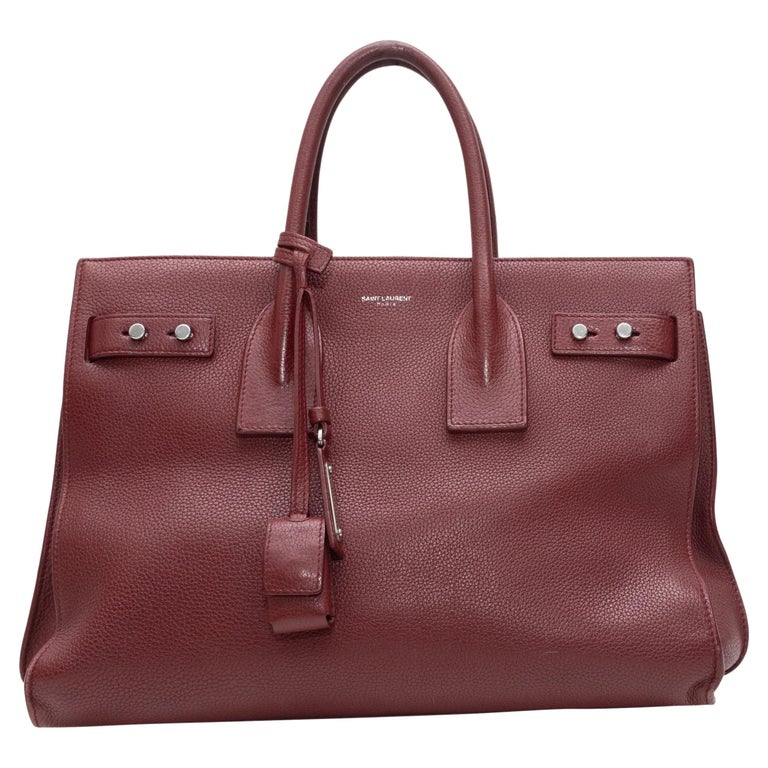Saint Laurent Burgundy Small Sac de Jour Bag For Sale at 1stDibs