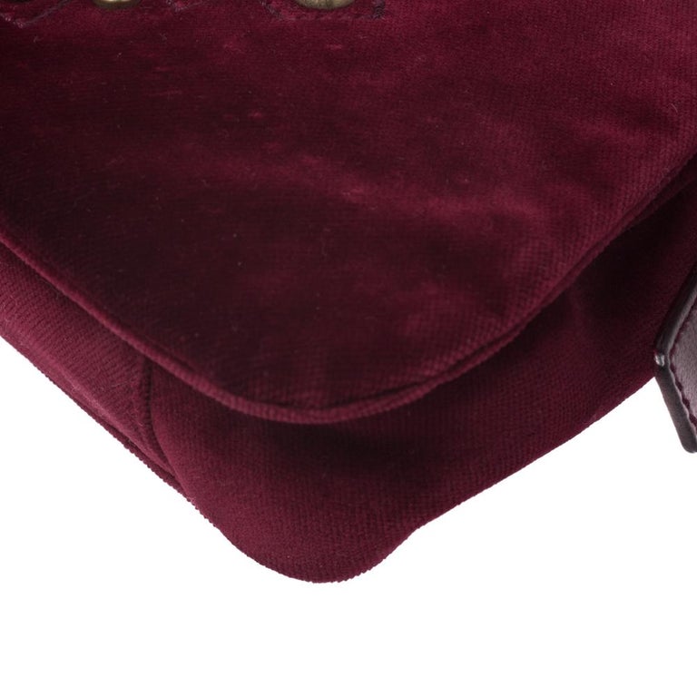 Saint Laurent Burgundy Velvet Venise Shoulder Bag at 1stDibs