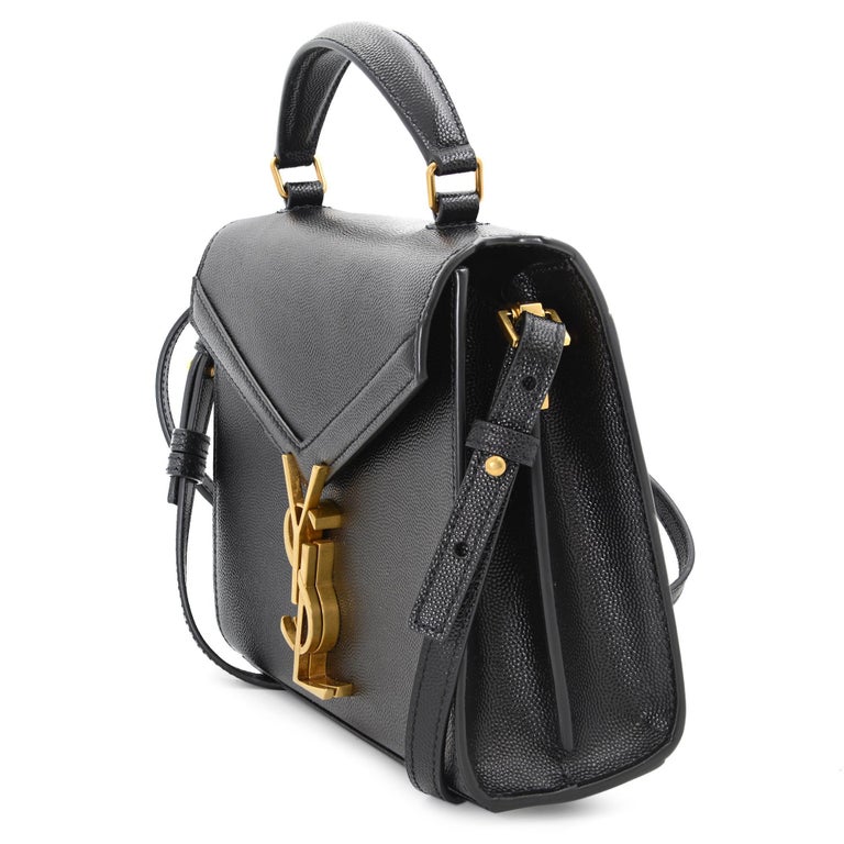 Saint Laurent Cassandra Mini Top Handle Bag Grain De Poudre Embossed ...