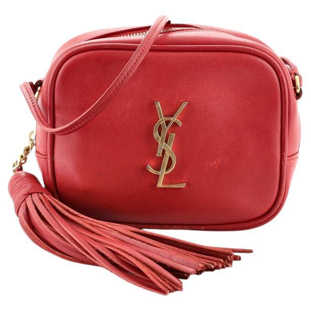 Saint Laurent Black Leather Anita Monogram Fringe Crossbody Bag For ...